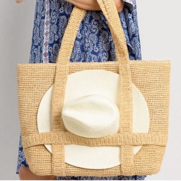 Hat Attack | Bags | Nwt Rare Hat Attack Oversized Raffia Tote The ...